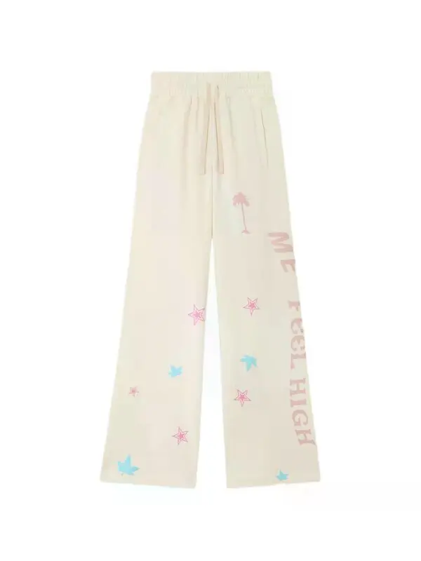 Palm Angels Graphic Print Wide Leg Track Pants