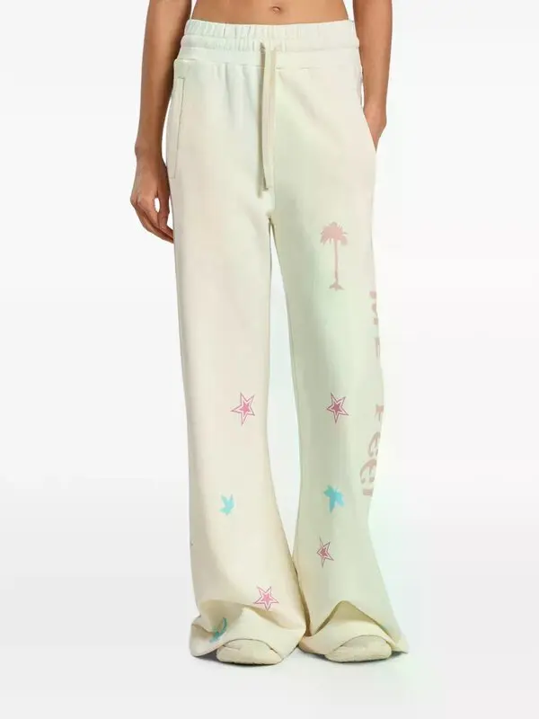 Palm Angels Graphic Print Wide Leg Track Pants