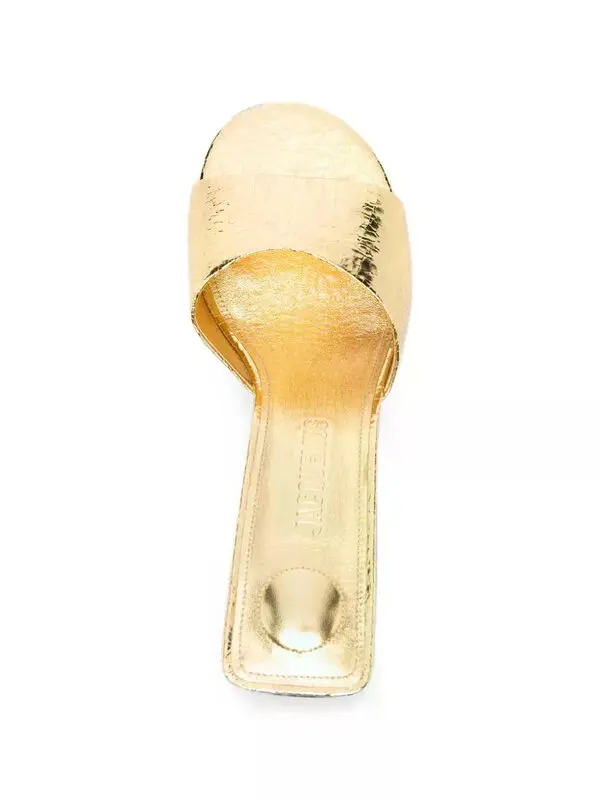 Jacquemus The Cubisto Cracked-effect Heeled Sandals