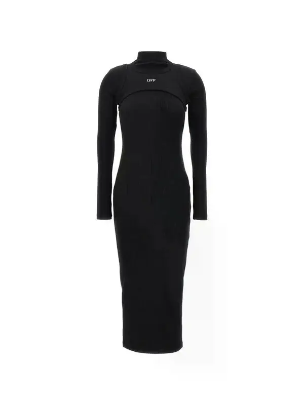 Off-White Off Stamp Cut-out Midi Dress