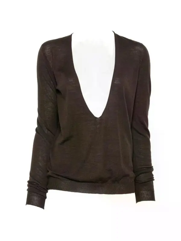 Rick Owens V-neck Sweater - Brown