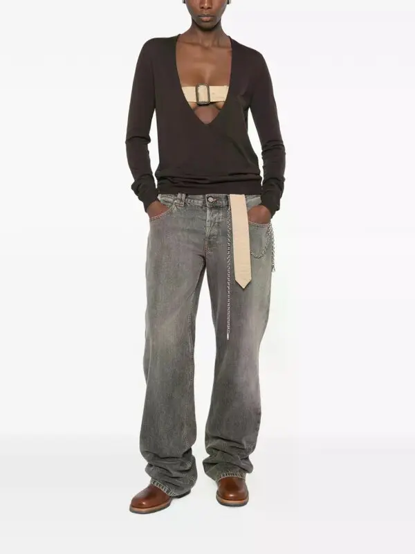 Rick Owens V-neck Sweater - Brown