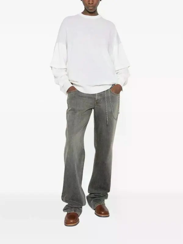 DARKPARK Layered Sleeves Crew Neck Sweater