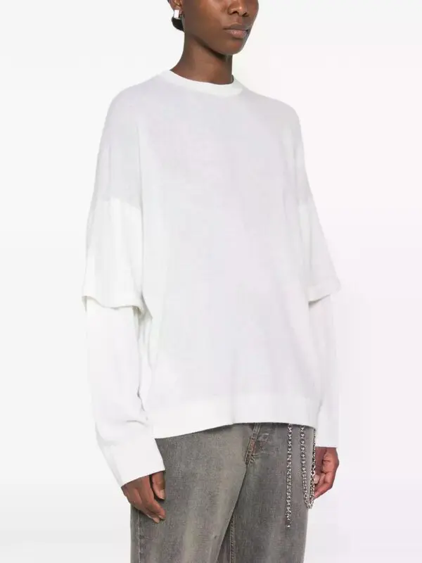 DARKPARK Layered Sleeves Crew Neck Sweater