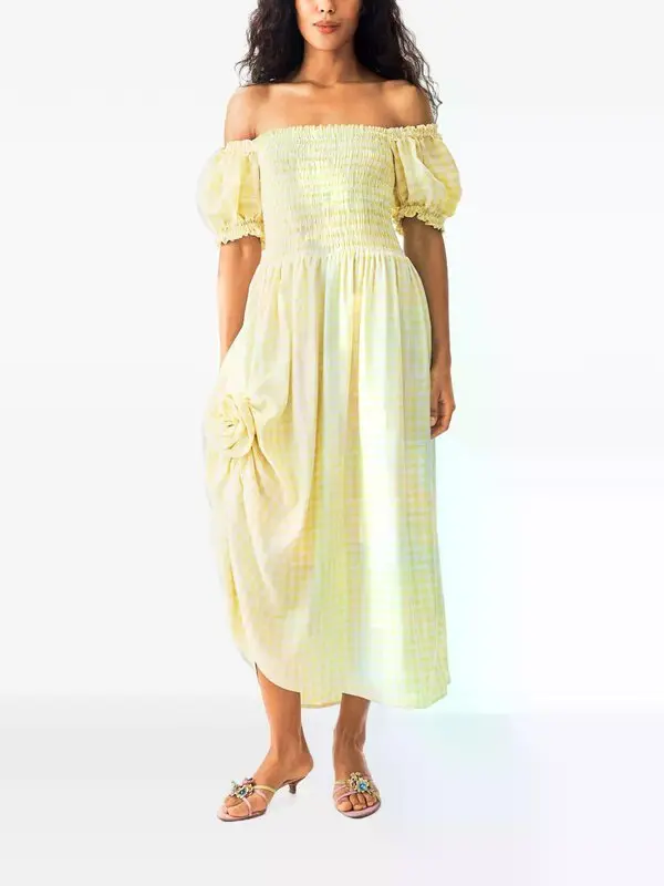Sleeper Gingham-check Maxi Belle Dress