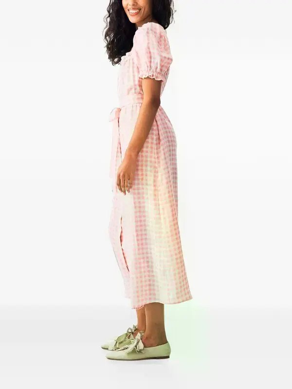 Sleeper Brigitte Gingham-check Linen Maxi Dress