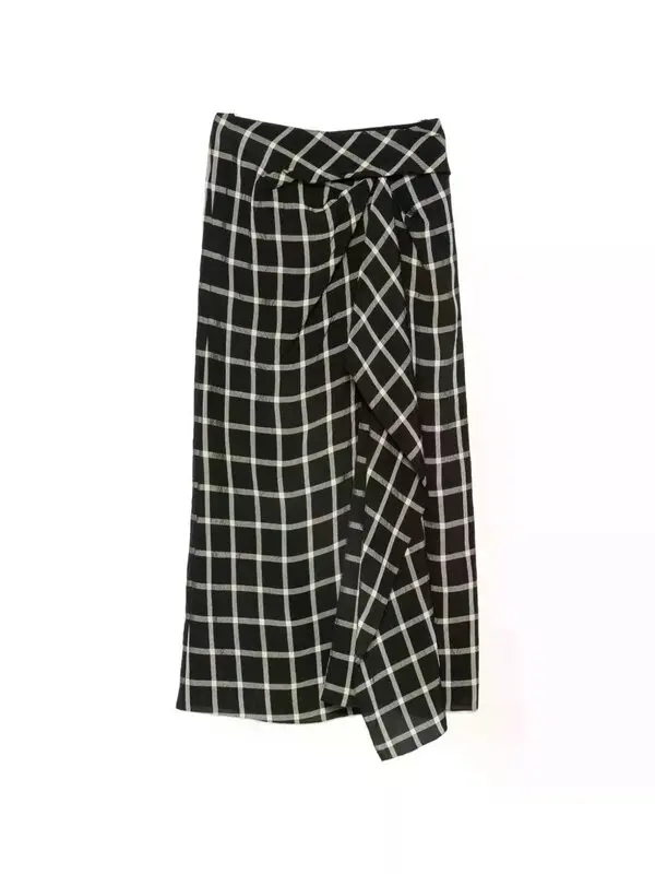 Erdem Check Pattern Midi Skirt - Black