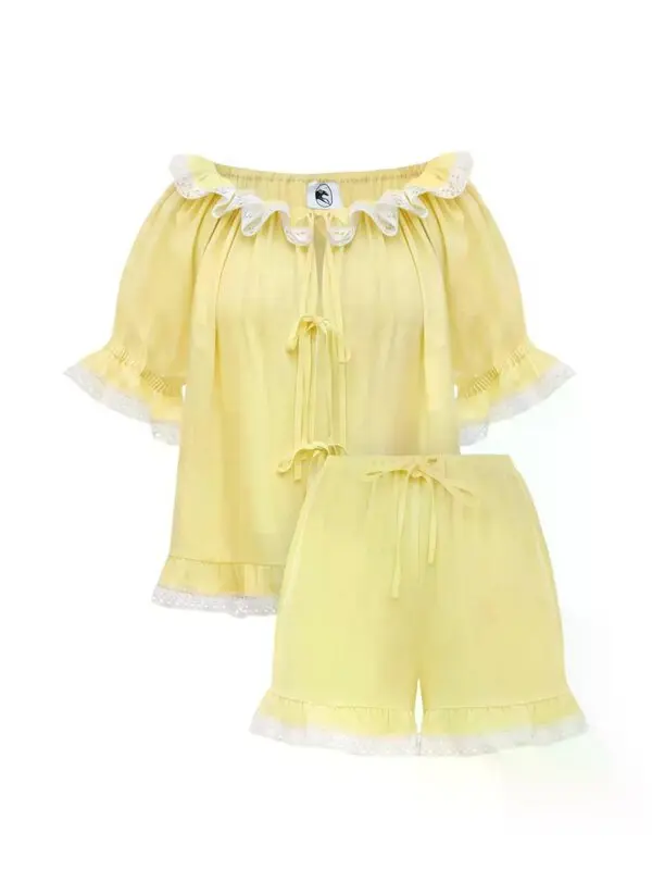 Sleeper Romantica Lace-trim Pajamas - Yellow