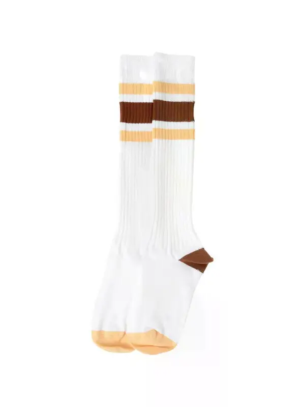 Dsquared2 Ribbed Crew Socks With Horizontal Stripes - White