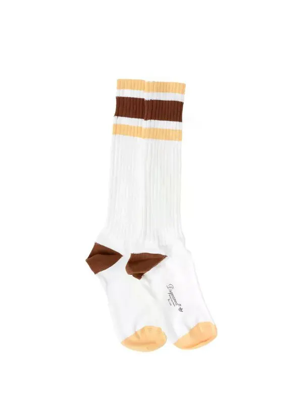 Dsquared2 Ribbed Crew Socks With Horizontal Stripes