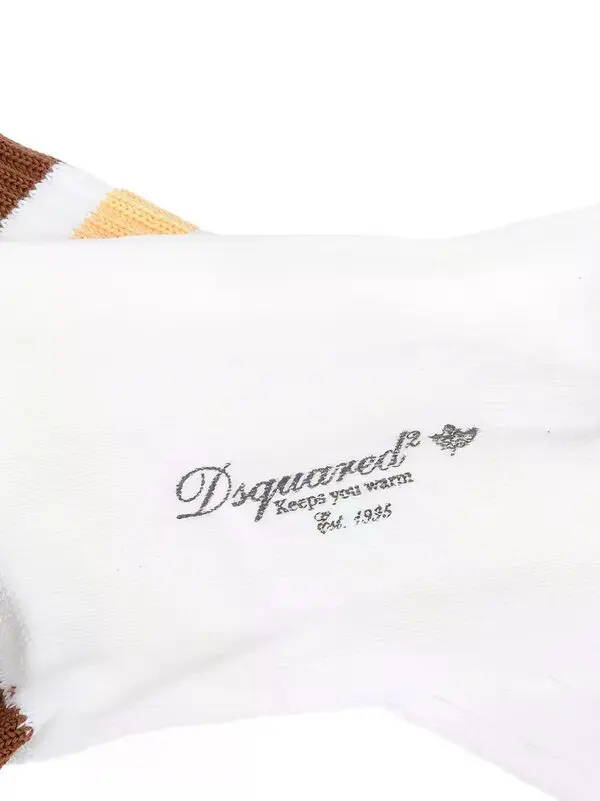 Dsquared2 Ribbed Crew Socks With Horizontal Stripes