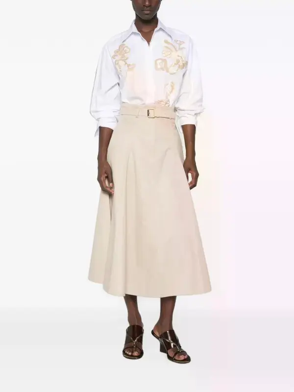 ERMANNO FIRENZE Embroidered Floral Long Sleeve Shirt