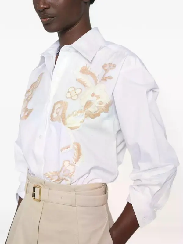 ERMANNO FIRENZE Embroidered Floral Long Sleeve Shirt