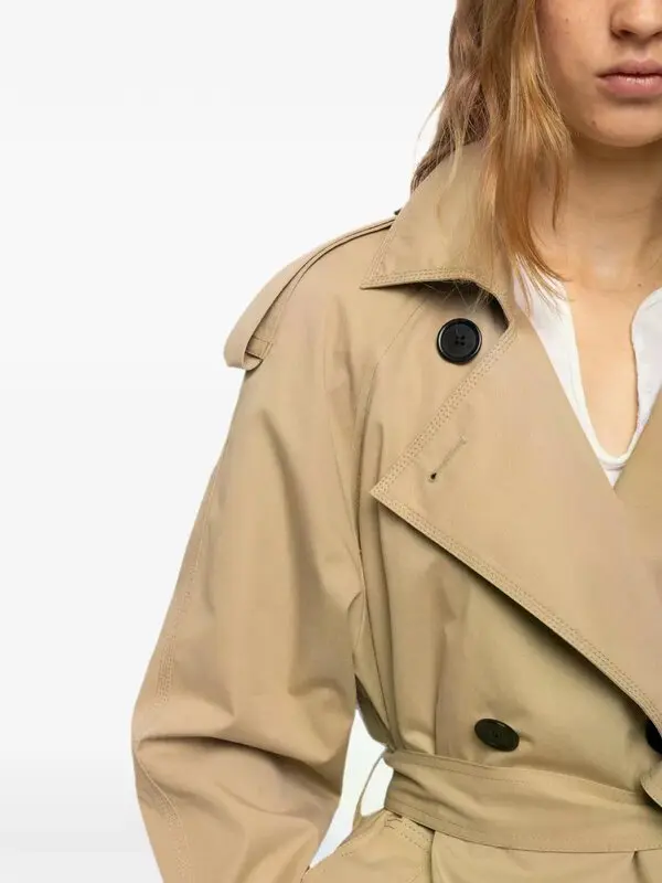 Zadig&Voltaire Kivana Organic Cotton Double-breasted Trench Jacket