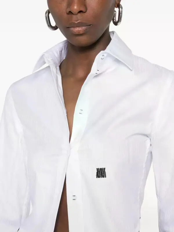 WRSTBHVR Quinn Logo-embroidered Cropped Shirt