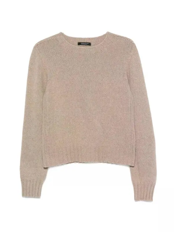 ARAGONA Long-sleeve Ribbed Knit Sweater - Neutrals