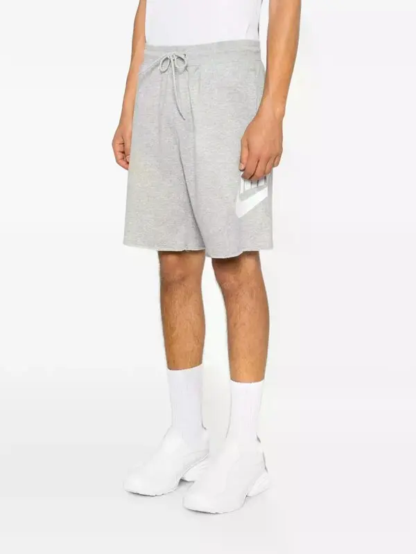 Nike Logo-print Drawstring-waist Track Shorts - Grey