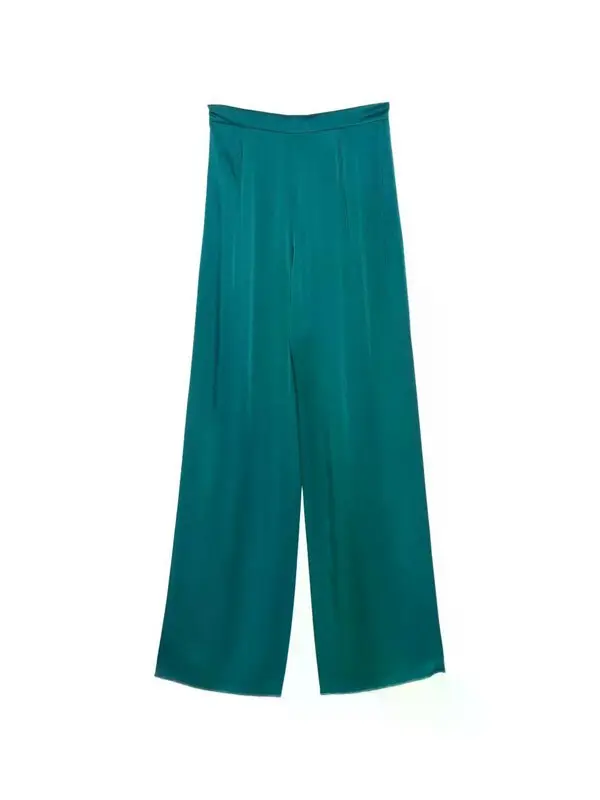 Max Mara Wide Leg Satin Finish Trousers - Blue