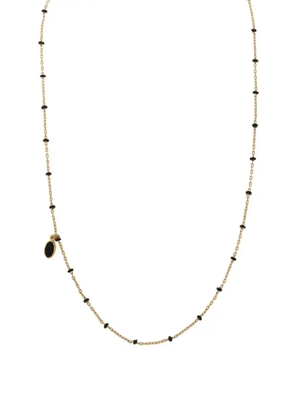 Isabel Marant Étoile Tone And Black Bead Embellished Pendant Necklace