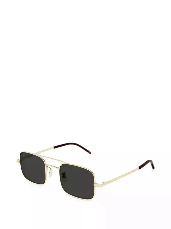 Saint Laurent Square-frame Double-bridge Sunglasses - Gold