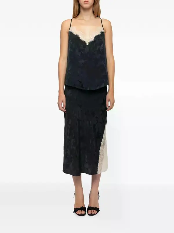 Zadig&Voltaire Jayla Silk Skirt With Lace Detail
