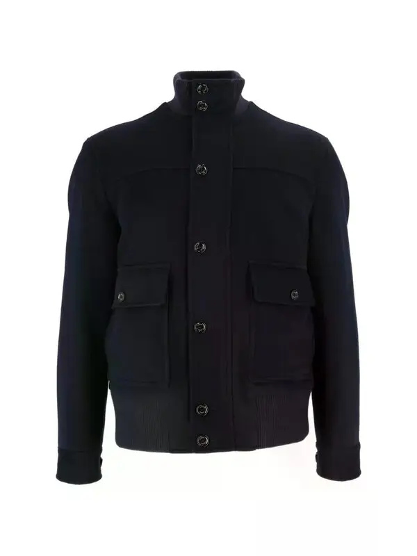 LARDINI Button-fastening Ribbed-trim Jacket