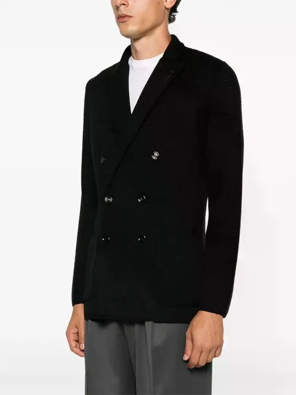 LARDINI Double-breasted Knitted Blazer
