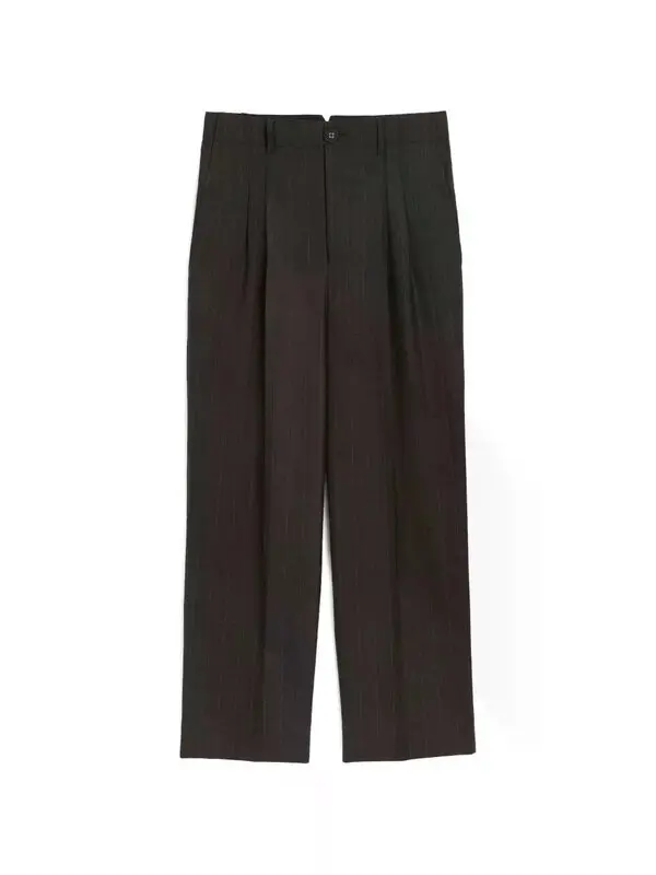 AMI Paris High-waisted Carrot-fit Striped Wool Trousers