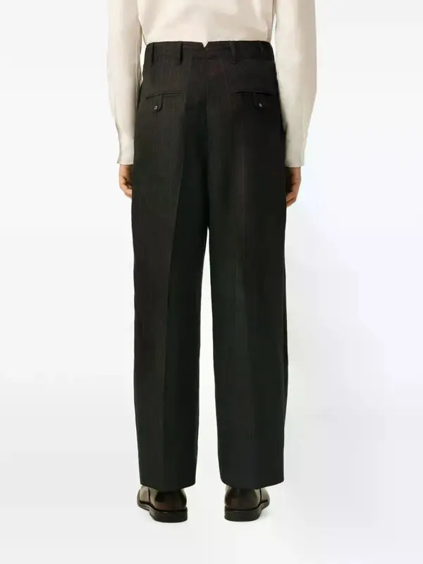 AMI Paris High-waisted Carrot-fit Striped Wool Trousers