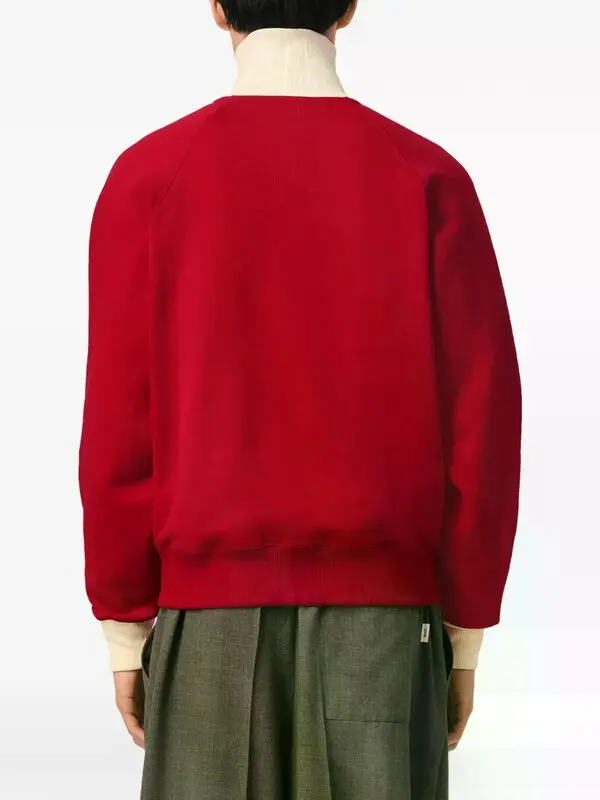 AMI Paris Zipped Cotton Sweatshirt With De Coeur