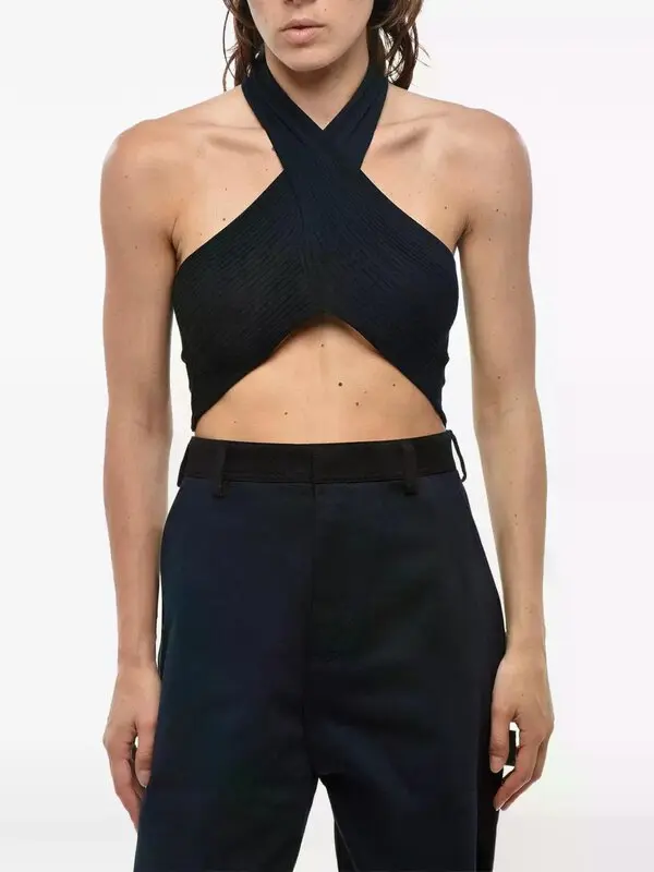 Stella McCartney Ribbed-knit Wrap-design Top