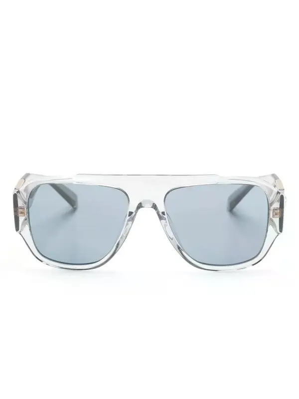 Versace Medusa-motif Transparent Sunglasses - Grey