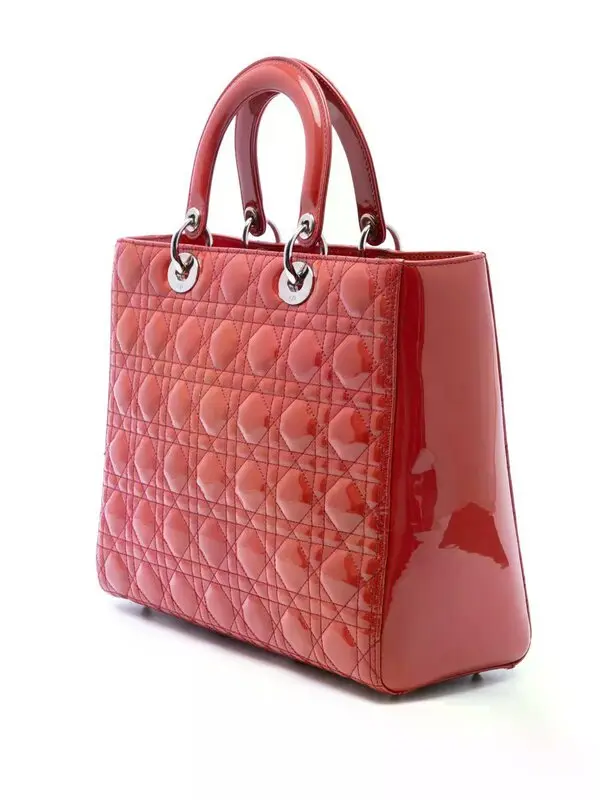 Dior Patent Cannage Lady Satchel - Pink