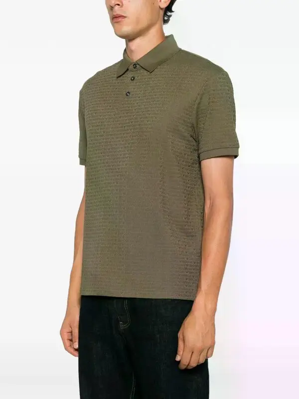 Emporio Armani Logo-jacquard Short-sleeves Polo Shirt