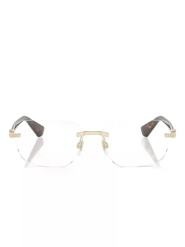 Burberry Detail Rimless Glasses - Gold