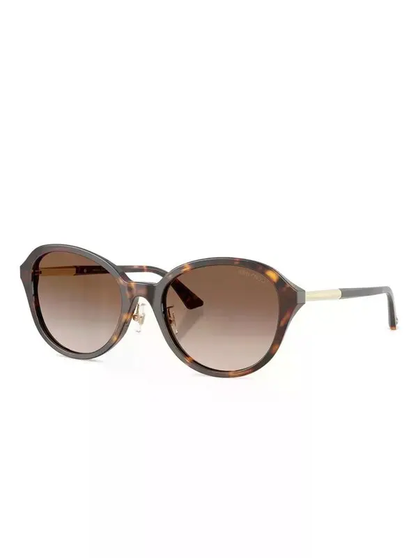 JIMMY CHOO Tortoiseshell Oval-frame Sunglasses