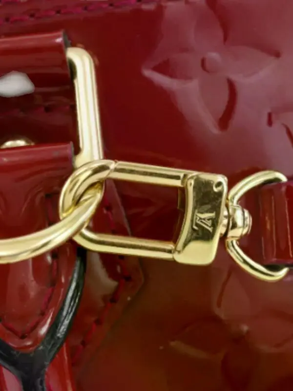 LOUIS VUITTON 2013 Monogram Vernis Alma Bb Satchel - Red