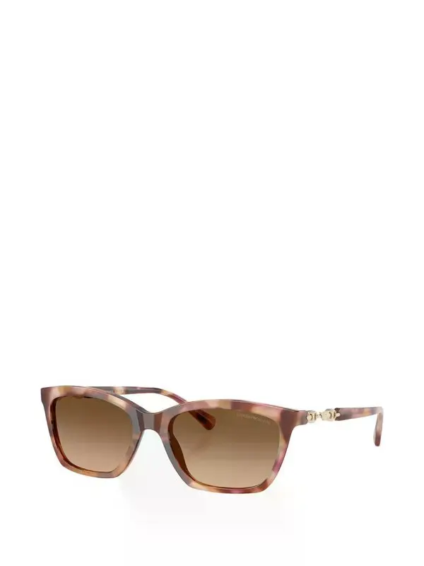 Emporio Armani Tortoiseshell-effect Rectangle-frame Sunglasses