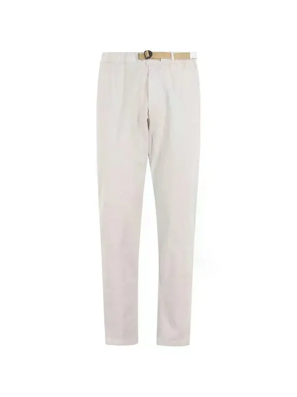 WHITE SAND Belted Tapered-leg Trousers