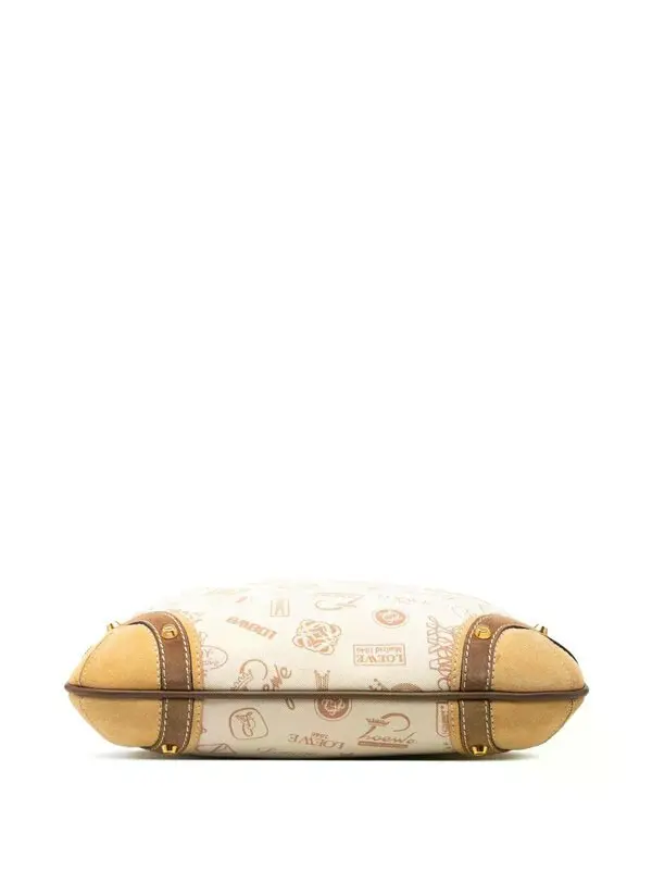 Loewe 160th Anniversary Canvas Shoulder Bag With Suede Trim