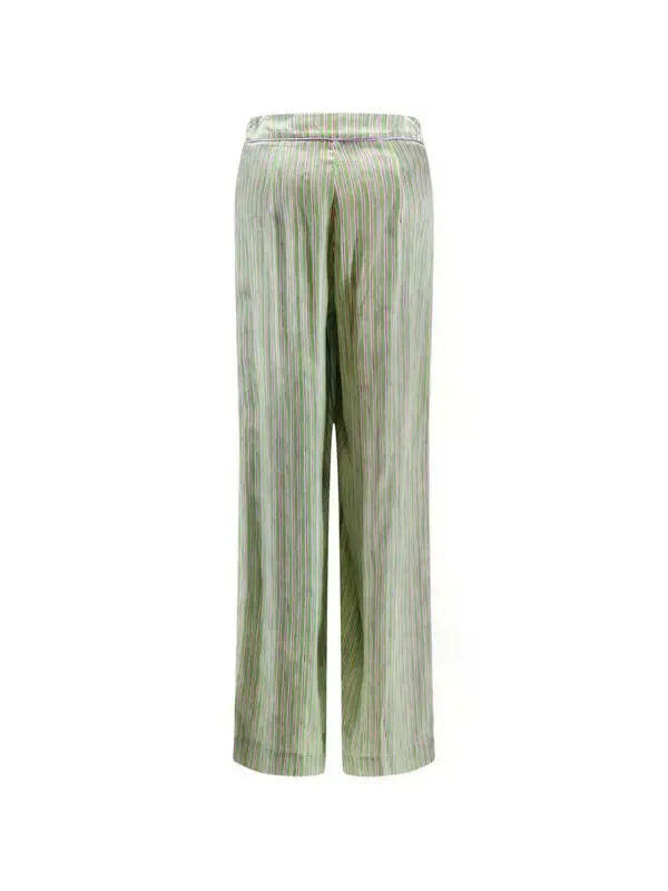 BYE FIRENZE Striped Pleated Palazzo Pants