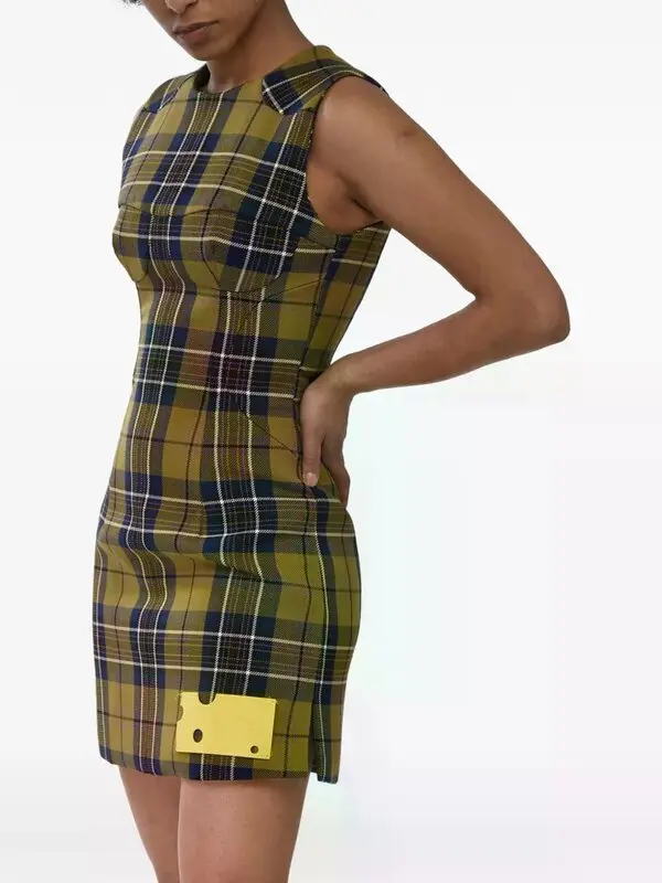 Off-White Tartan-print Mini Dress