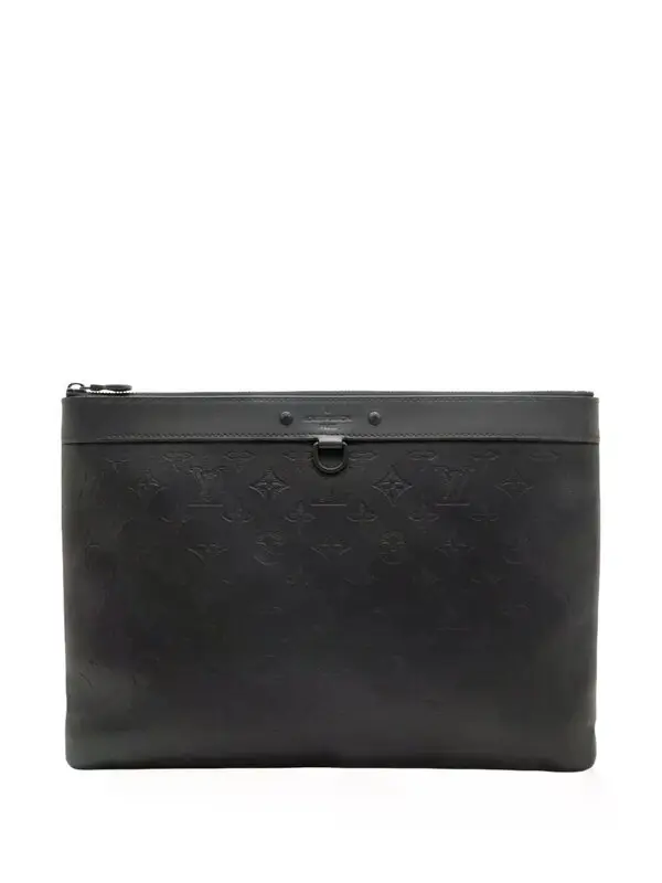 LOUIS VUITTON 2020 Monogram Shadow Discovery Pochette Clutch Bag - Black