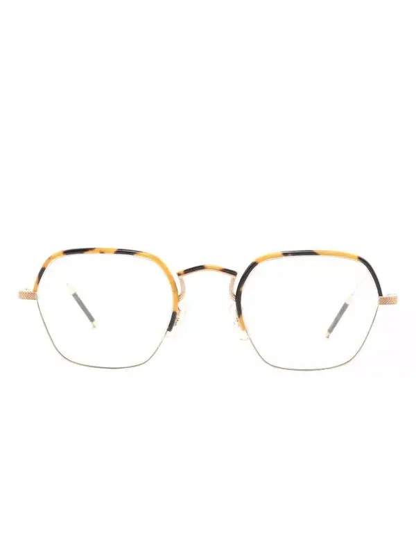 Oliver Spencer Hexagonal-frame Glasses - Brown