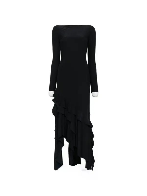 Moschino Ruffled Asymmetric Dress - Black