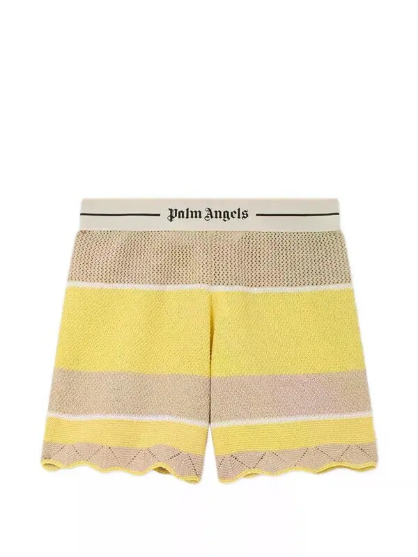 Palm Angels Logo Beach Knit Shorts