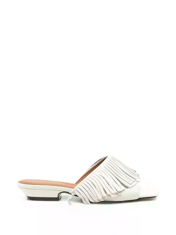 SERGIO MORETTI FIRENZE Fringed Square-toe Sandals
