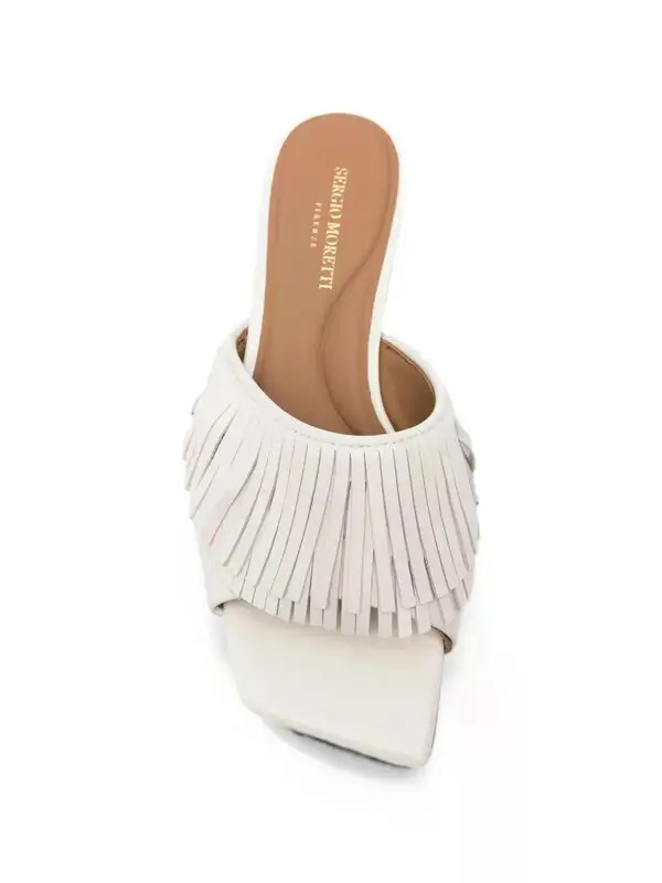SERGIO MORETTI FIRENZE Fringed Square-toe Sandals