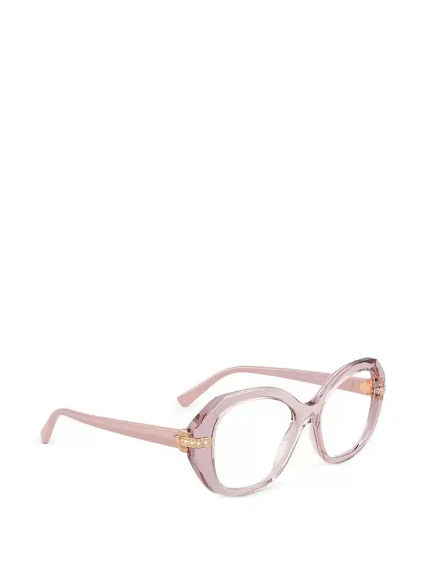 VOGUE EYEWEAR Embellished Geometric Frame Eyeglasses - Pink