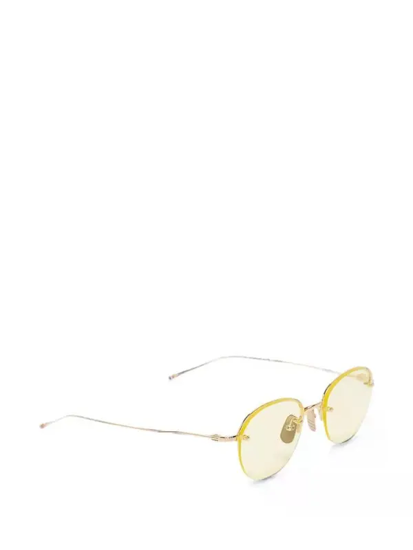Thom Browne Semi-rimless Oval-frame Sunglasses